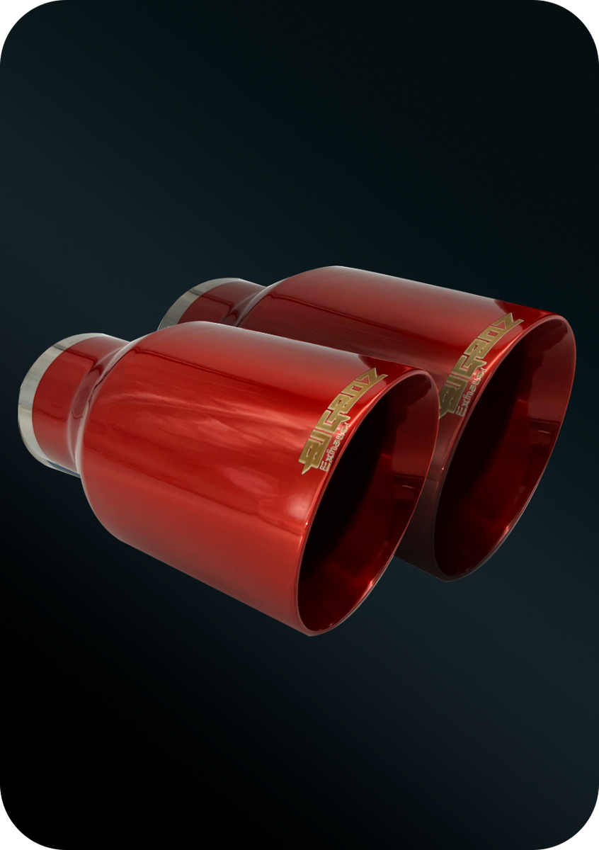4 inch Slant Cut Universal Exhaust Tip Set Candy Red – Bigboz Exhaust