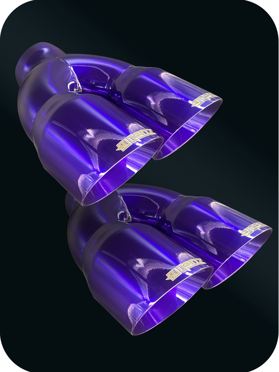 DODGE CHALLENGER 4" OUTLET QUAD TIPS SET CANDY PURPLE – Bigboz Exhaust
