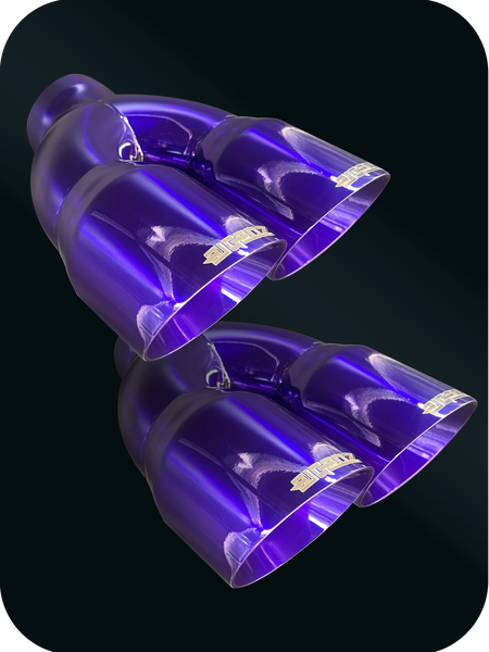 DODGE CHALLENGER 4" OUTLET QUAD TIPS SET CANDY PURPLE – Bigboz Exhaust